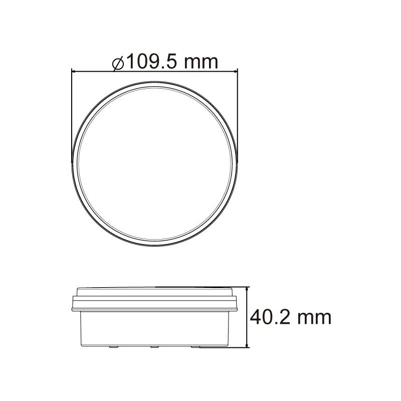 4 inch Round LED Indicator Light with Clear/Red Lens. 12/24V. Kenworth ...